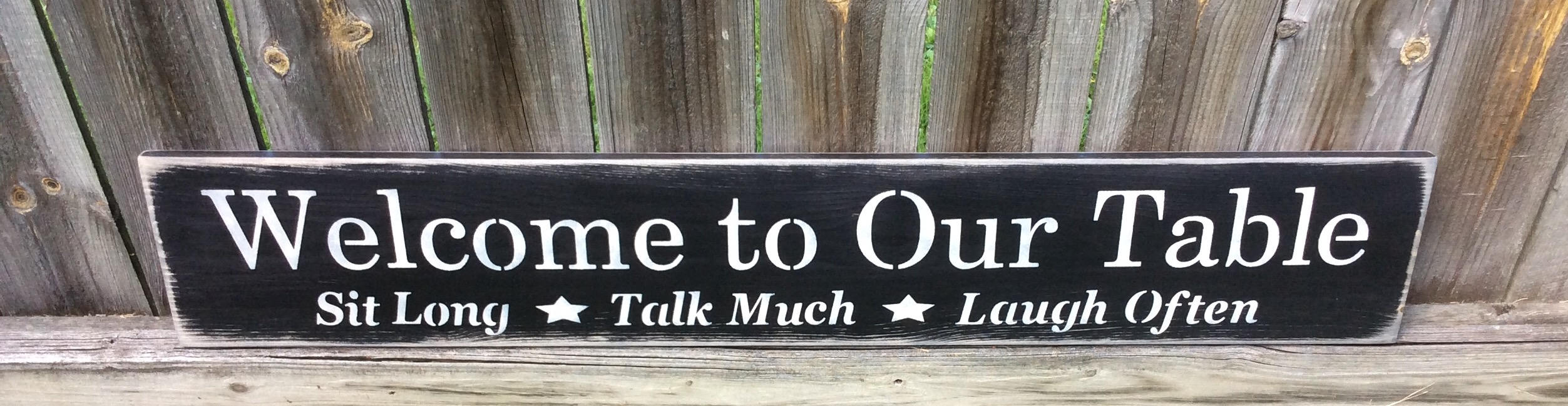 S-811 Handmade Wood Long Sign Welcome to Our Table | Etsy