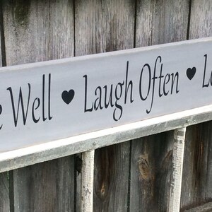 S 211 Wooden, Handmade, Long Signs. live Well Laugh Often Love Much. 33 ...