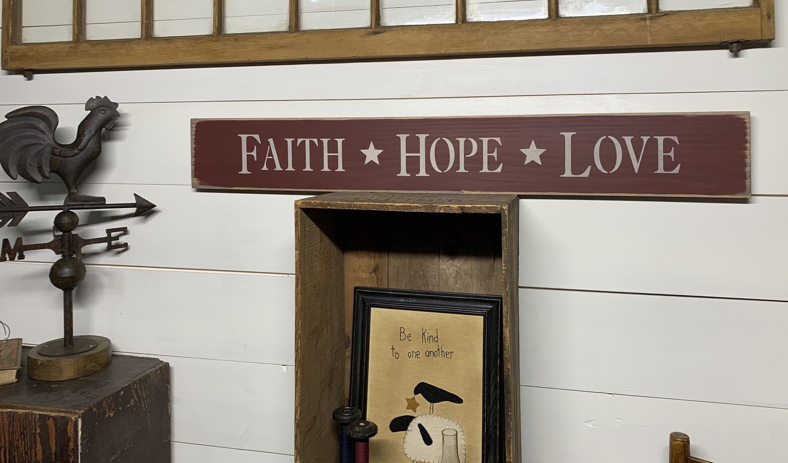 S-116 Wooden Handmade Long Sign. Faith Hope | Etsy