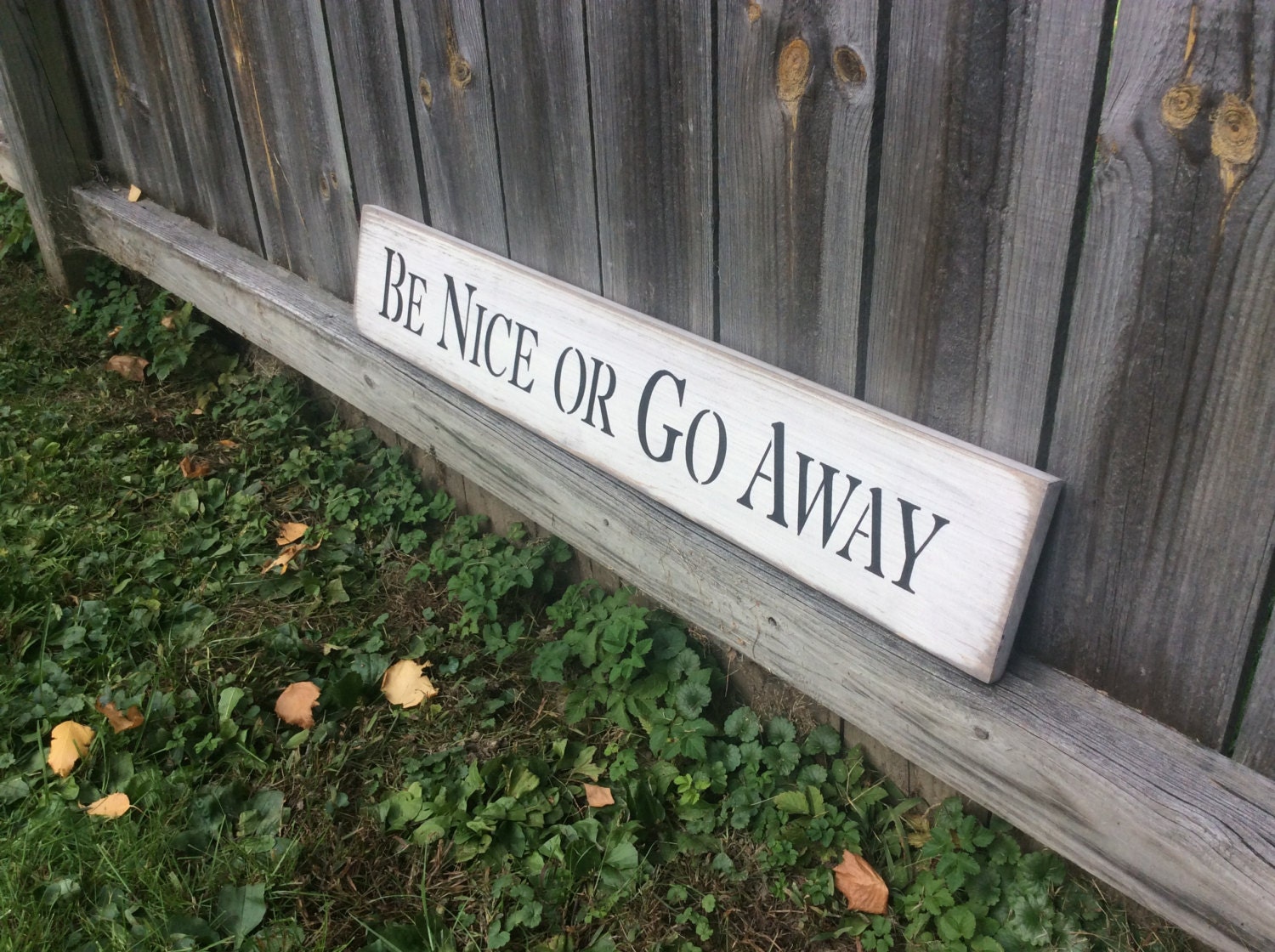 S-131 Wood Handmade Long Sign. Be Nice or Go | Etsy