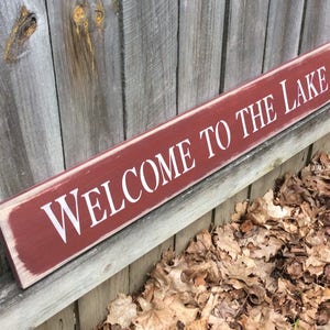 S140 Wooden Handmade Antiqued Long Sign. welcome to - Etsy