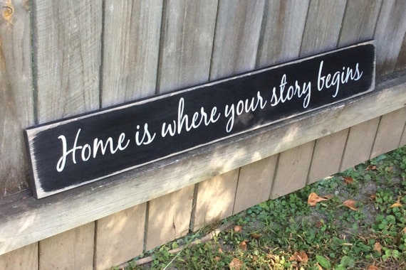 S-182 Wooden Handmade Long Sign. Home is where your | Etsy