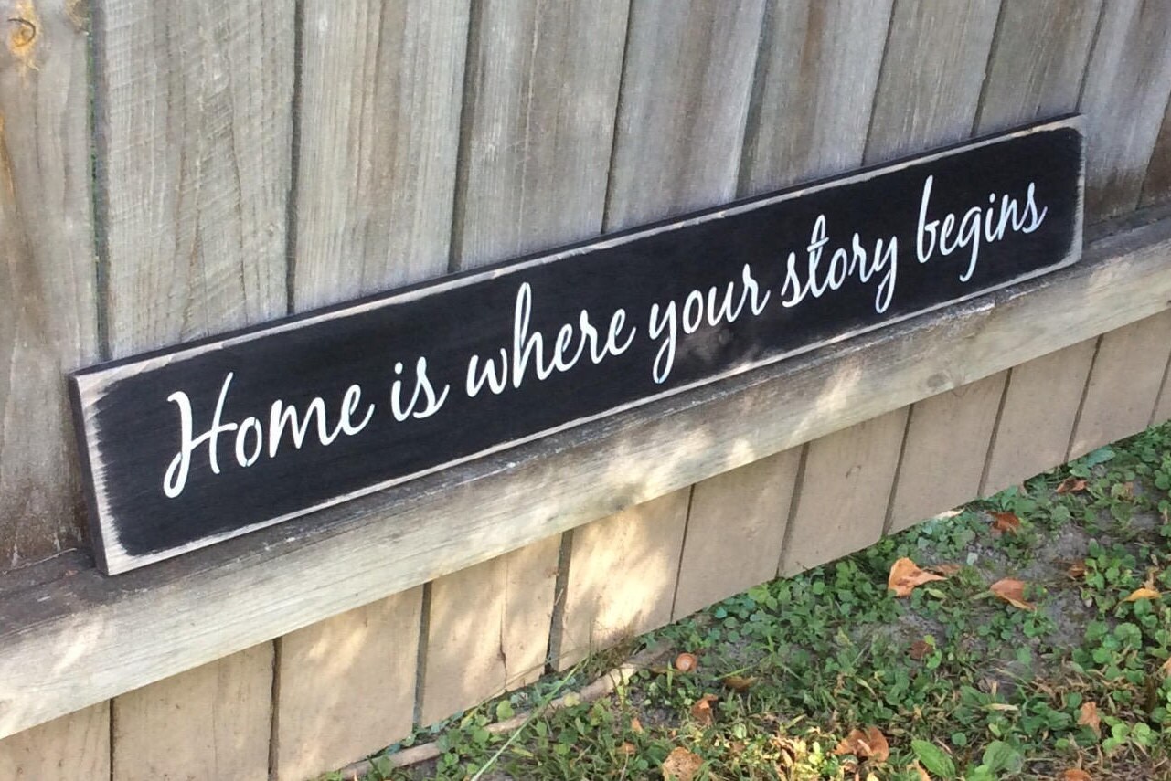 Home Is Where Your Story Begins Sign