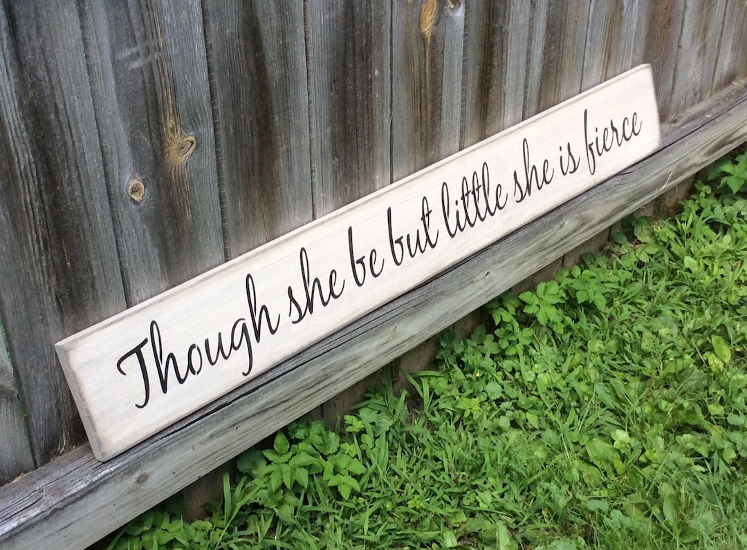 S304 Handmade Wooden Long Sign With Saying. though She - Etsy