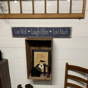 S 211 Wooden, Handmade, Long Signs. live Well Laugh Often Love Much. 33 ...