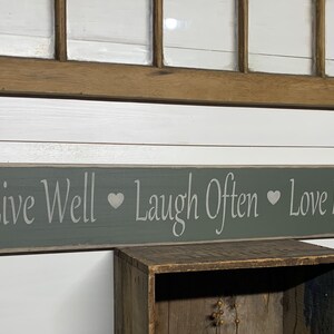 S 211 Wooden, Handmade, Long Signs. live Well Laugh Often Love Much. 33 ...