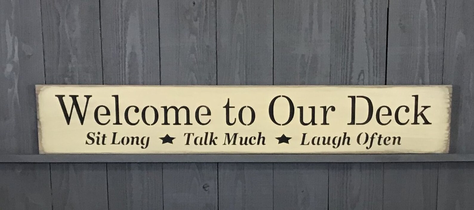 Handmade Wooden Deck Sign, Welcome to Our Deck, 44 Inch X 7.5" - Etsy