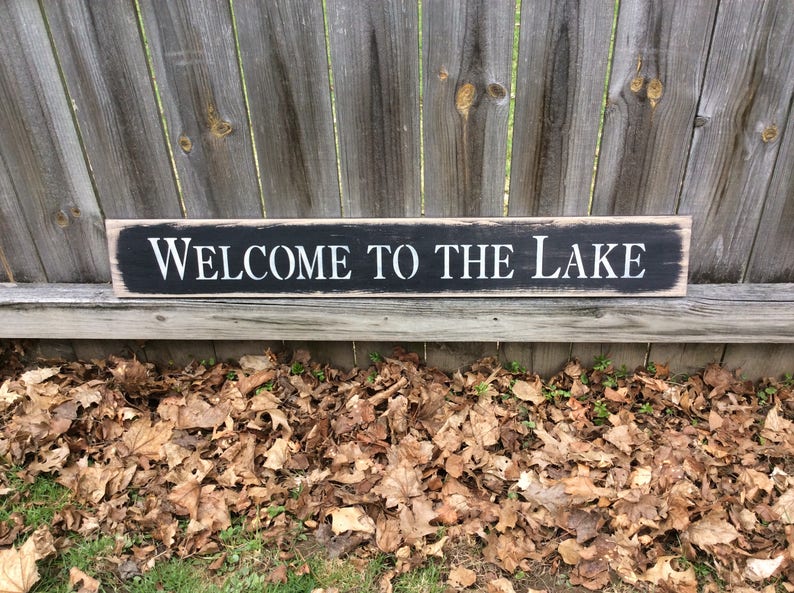 S140 Wooden Handmade Antiqued Long Sign. welcome to | Etsy