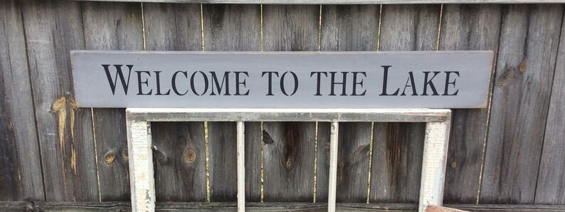 S140 Wooden Handmade Antiqued Long Sign. welcome to | Etsy