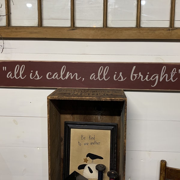 All is Calm All is Bright Sign - Etsy
