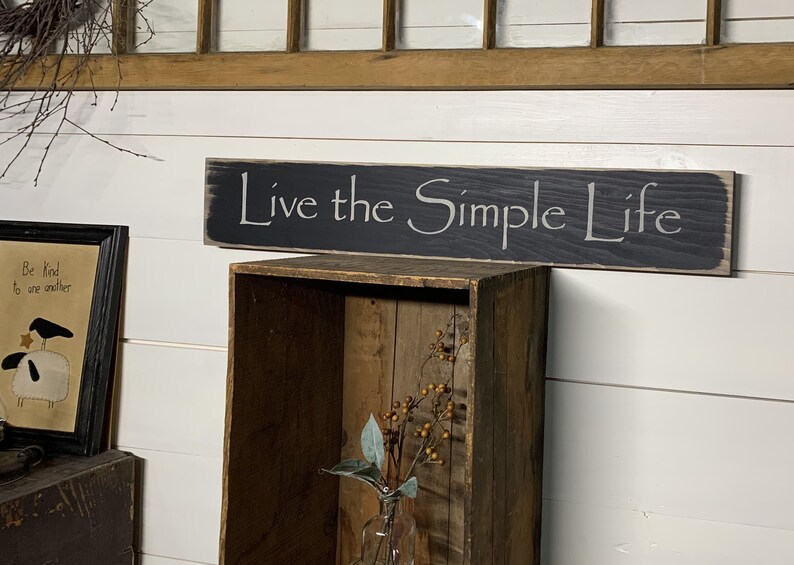 S209 Handmade Wooden Long Sign. live the Simple - Etsy