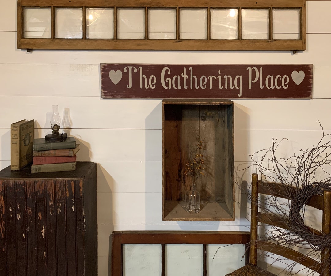 S888 Handmade Wood Long Sign. the Gathering - Etsy