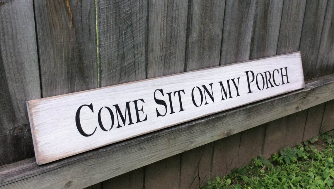 S-137 Wooden Handmade Long Sign. Come Sit on my | Etsy