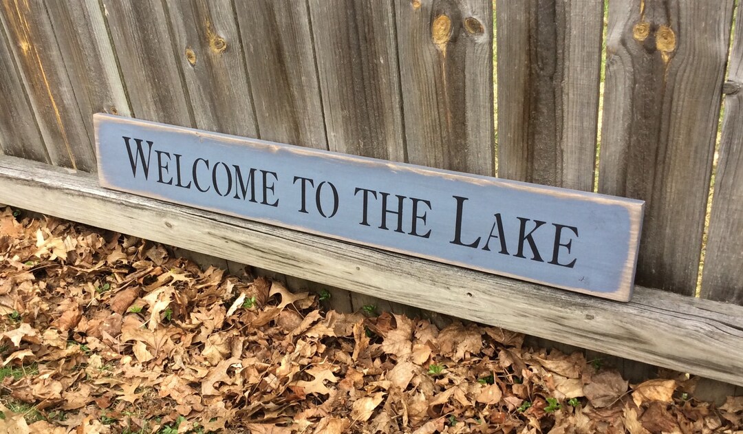 S140 Wooden Handmade Antiqued Long Sign. welcome to - Etsy