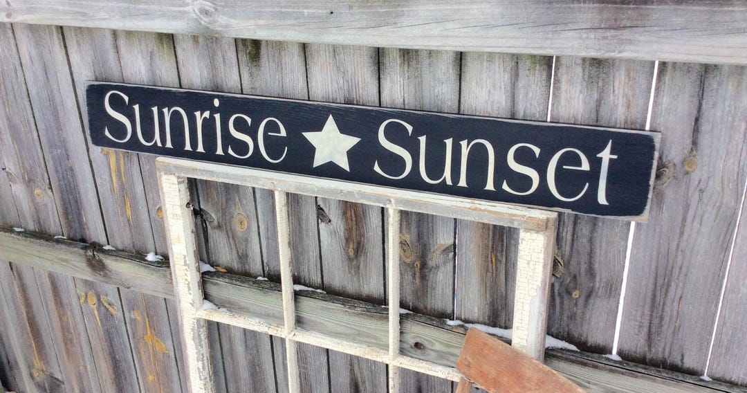 S320 Wooden Handmade Long Signs. sunrise Sunset. - Etsy