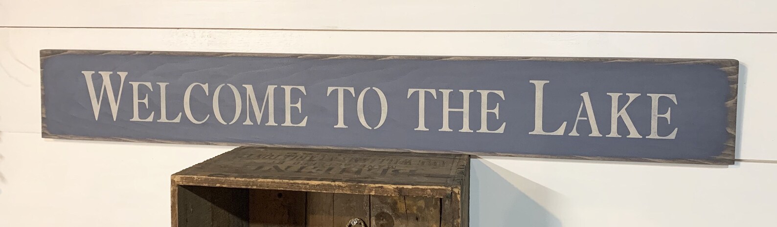 S140 Wooden Handmade Antiqued Long Sign. welcome to | Etsy