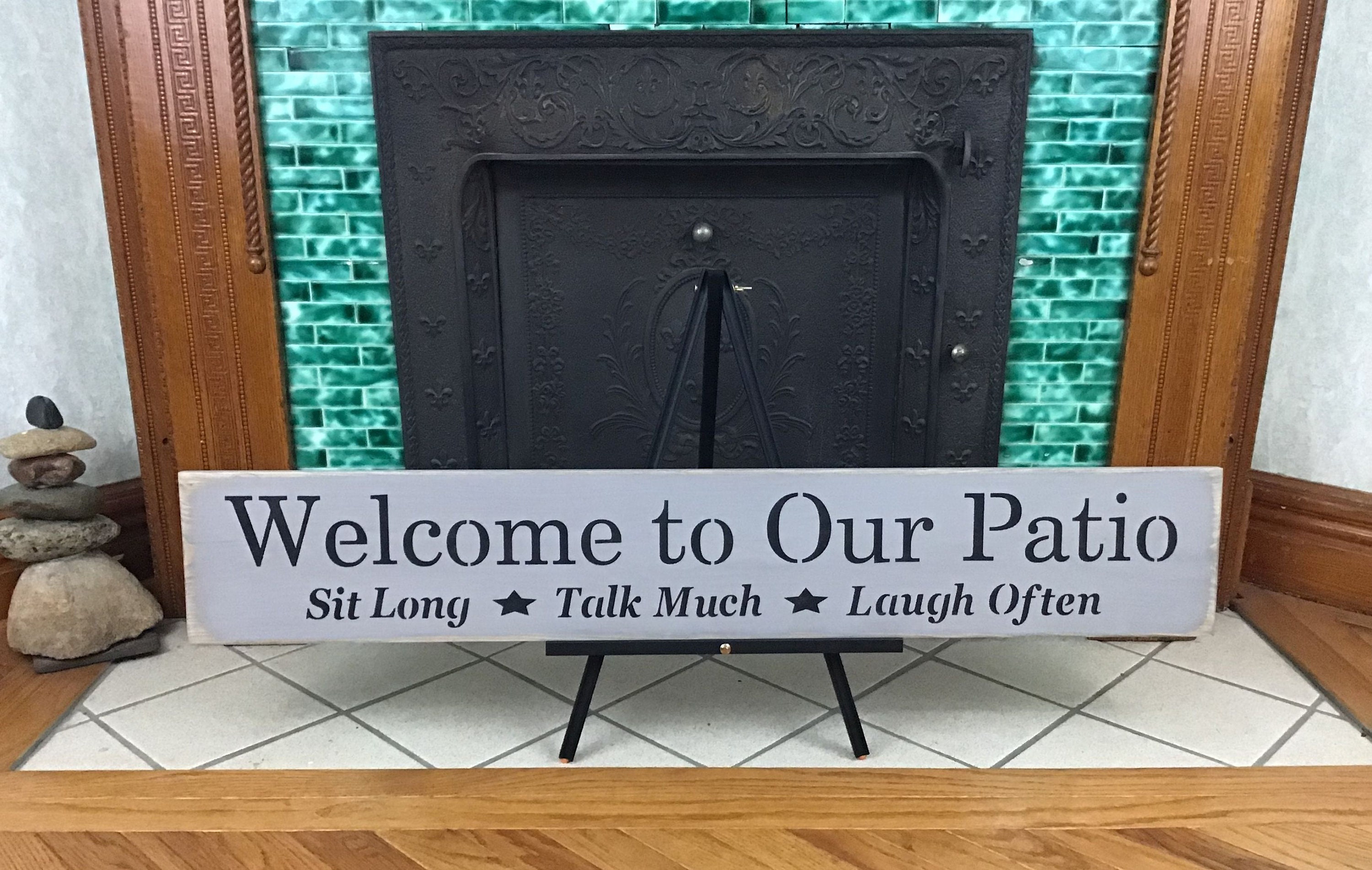 S-807 Handmade Wood Long Sign Welcome to Our Patio Sit | Etsy