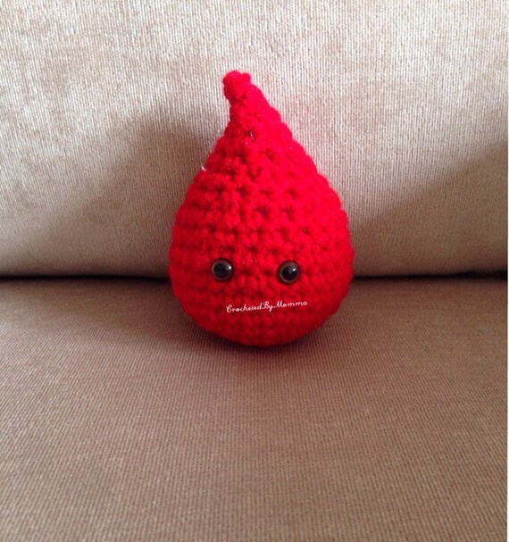 Items similar to Crochet Blood Droplet on Etsy