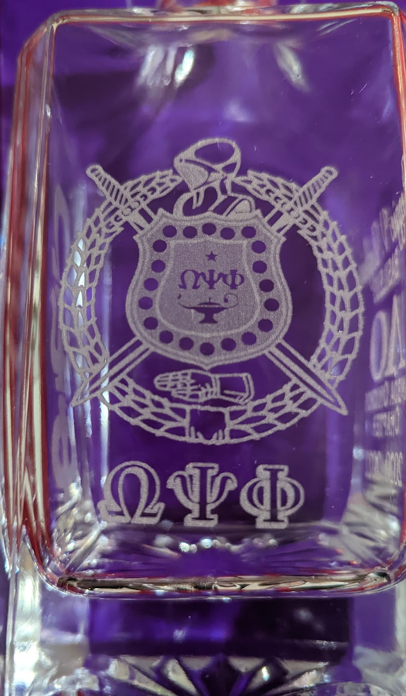 Personalized Glass Decanter for Omega Psi Phi Fraternity, Inc. - Etsy