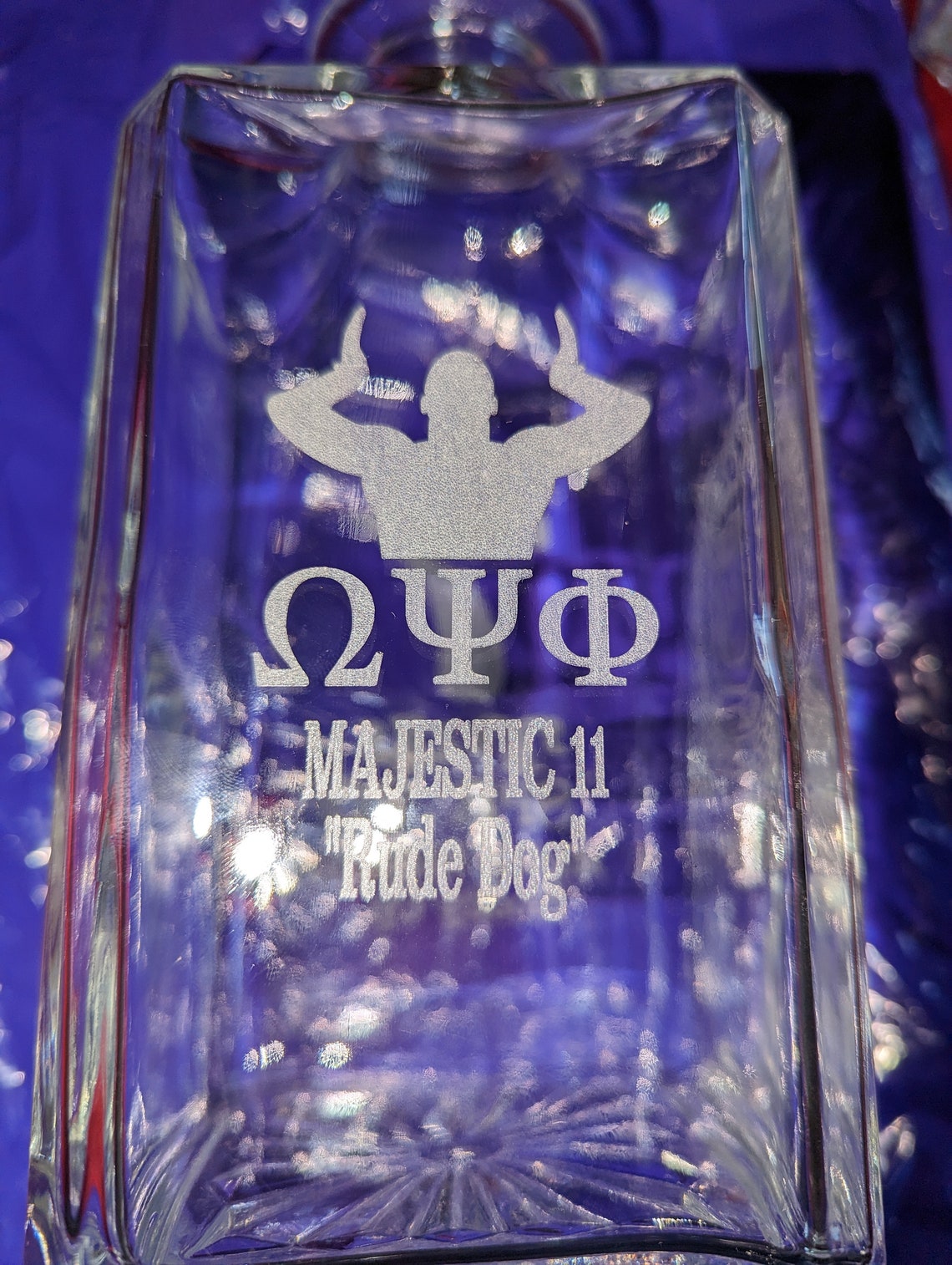 Personalized Glass Decanter for Omega Psi Phi Fraternity, Inc. - Etsy