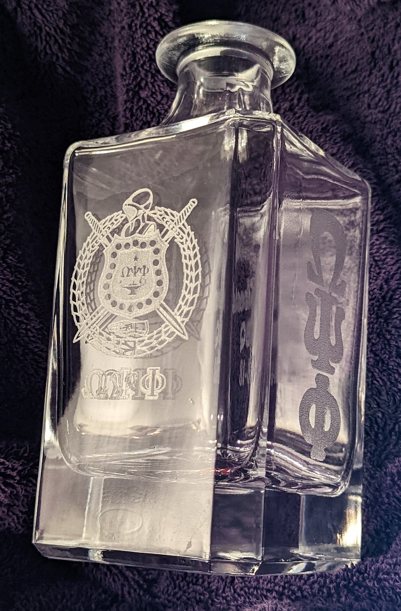 Personalized Glass Decanter for Omega Psi Phi Fraternity, Inc. - Etsy