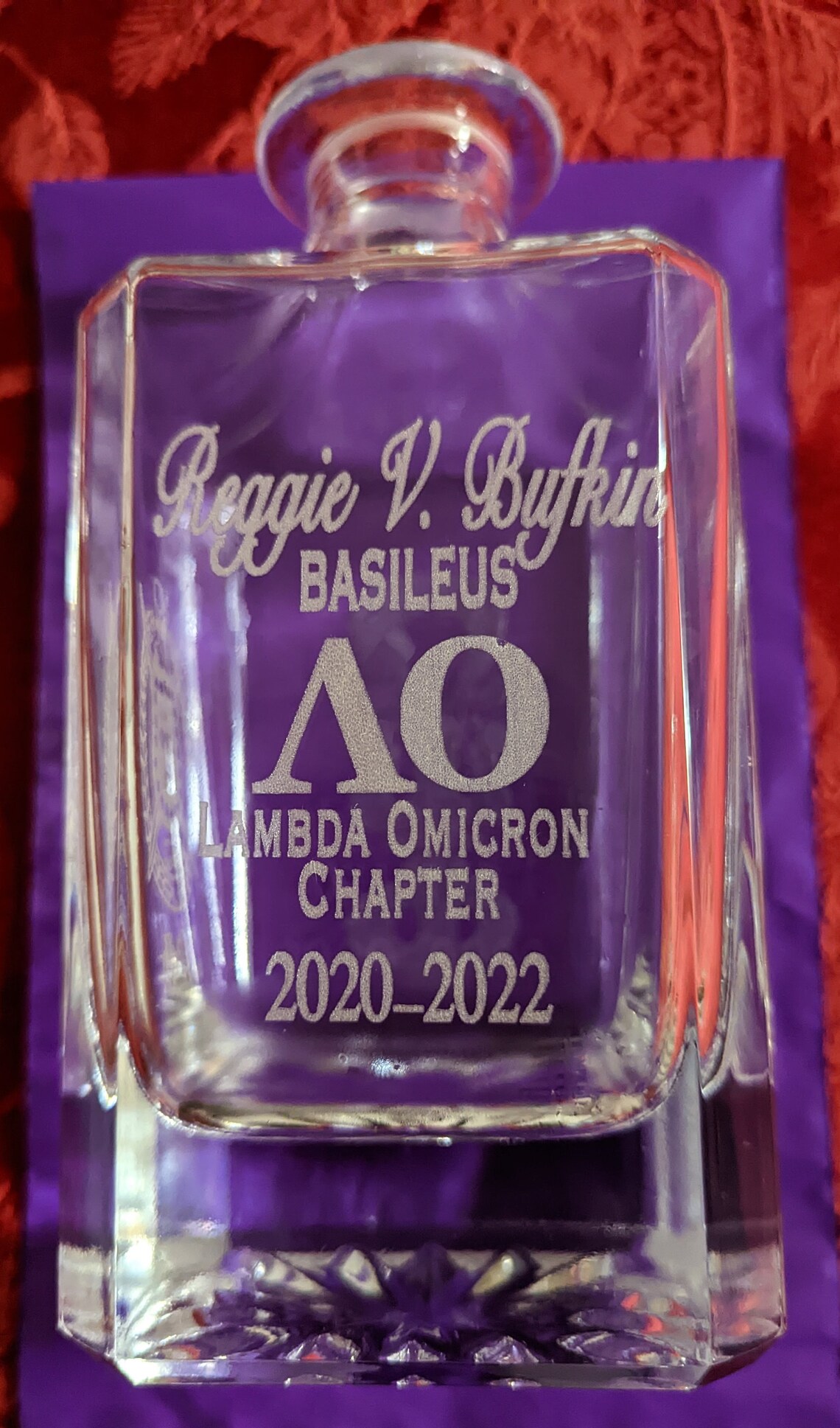 Personalized Glass Decanter for Omega Psi Phi Fraternity, Inc. - Etsy