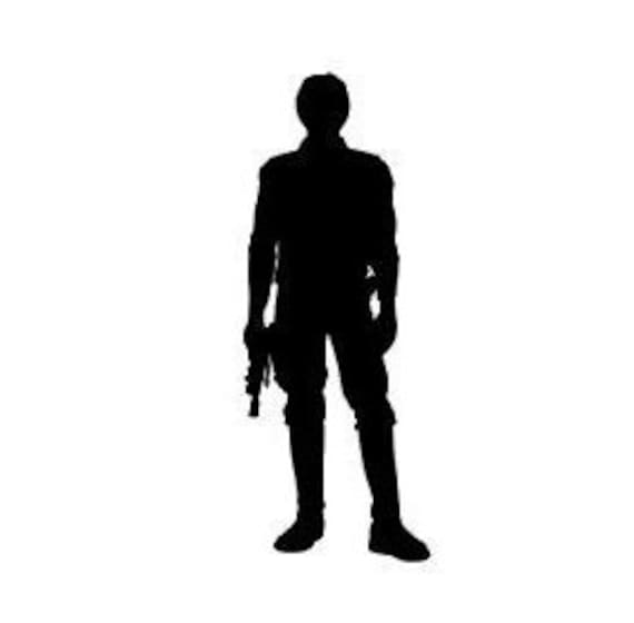 Star Wars Han Solo Silhouette Vinyl Decal Black Red | Etsy