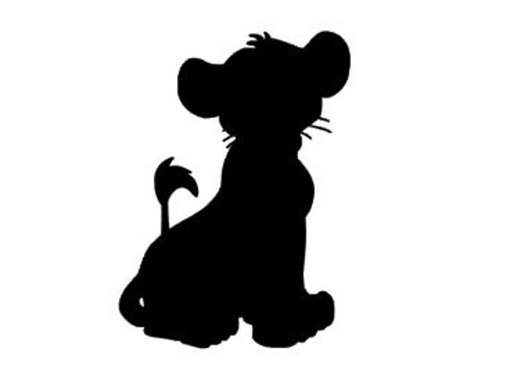 Young Simba From Lion King Silhouette Vinyl Decal Black | Etsy