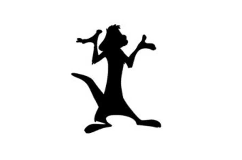 Timon From Lion King Silhouette Vinyl Decal Black Red | Etsy