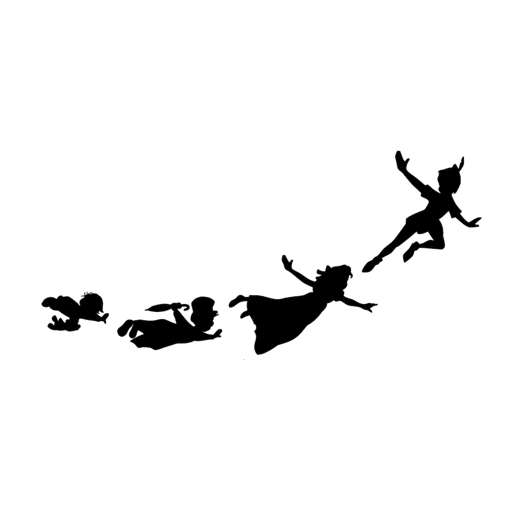 Peter Wendy John and Michael Flying From Peter Pan Silhouette Vinyl ...