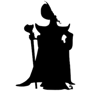 Jafar From Aladdin Silhouette Vinyl Decal - Black, Red, Silver, White ...