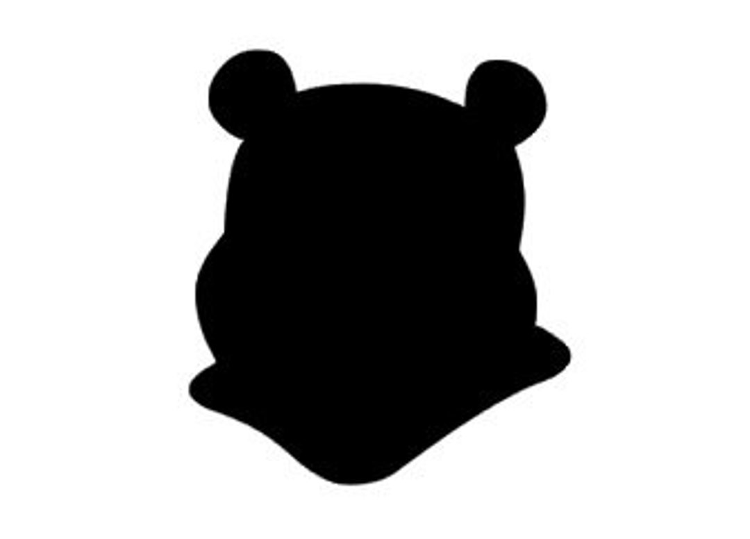 Winnie the Pooh Bear Head Silhouette Vinyl Decal Black, Red, Silver ...