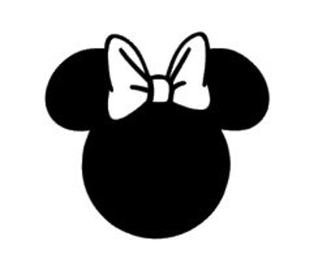 Minnie Mickey Mouse Head Silhouette Vinyl Decal Black, Red, Silver ...
