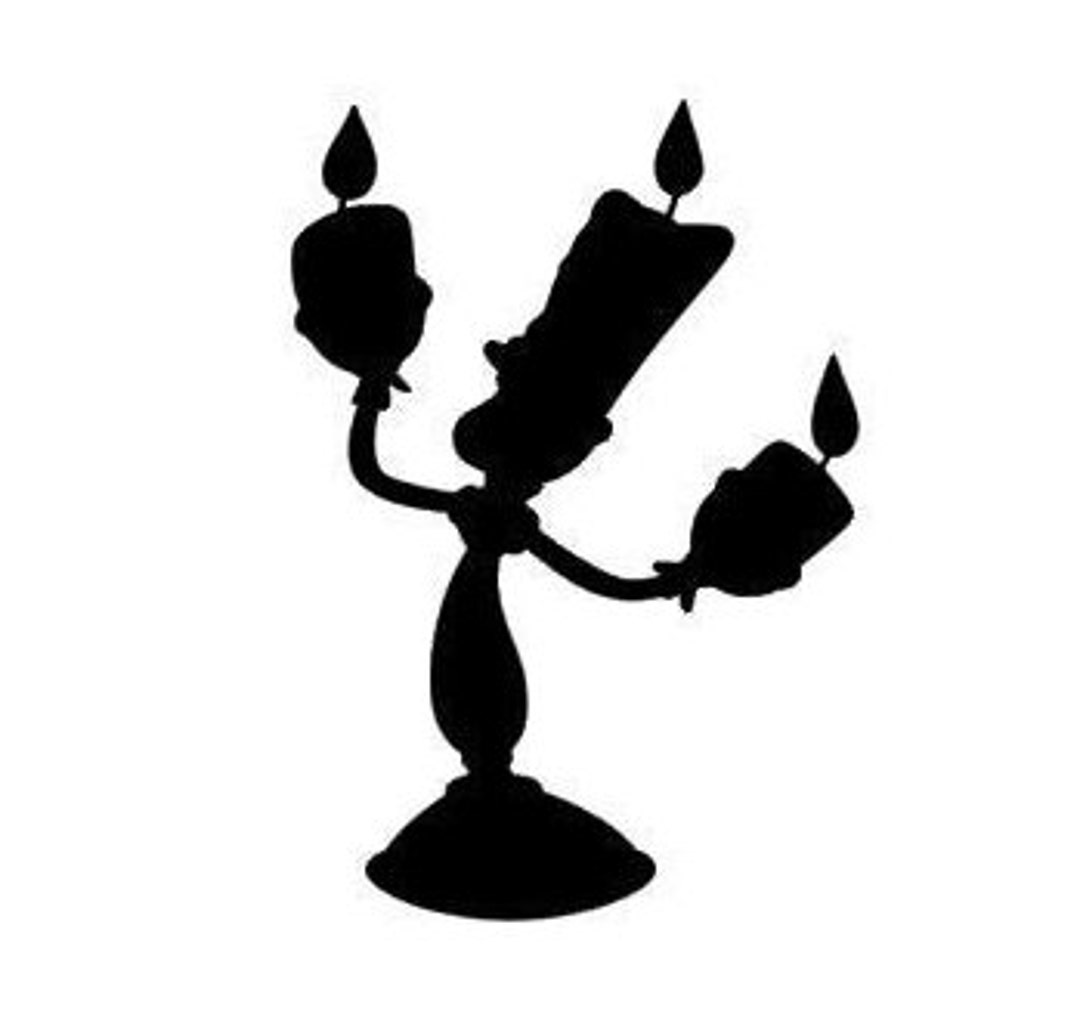 Lumiere From Beauty and Beast Silhouette Vinyl Decal Black, Red, Silver ...
