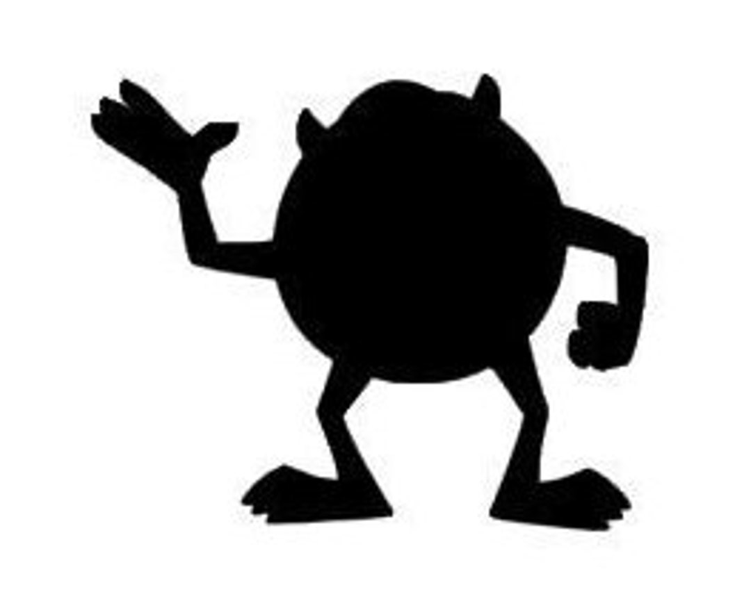 Disney Mike Silhouette From Monsters Inc Vinyl Decal Black, Red, Silver ...