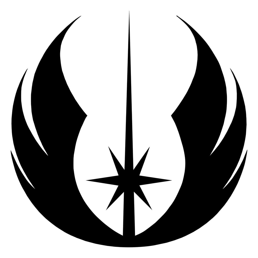 Star Wars Jedi Order Symbol Logo Silhouette Vinyl Decal - Black, Red ...
