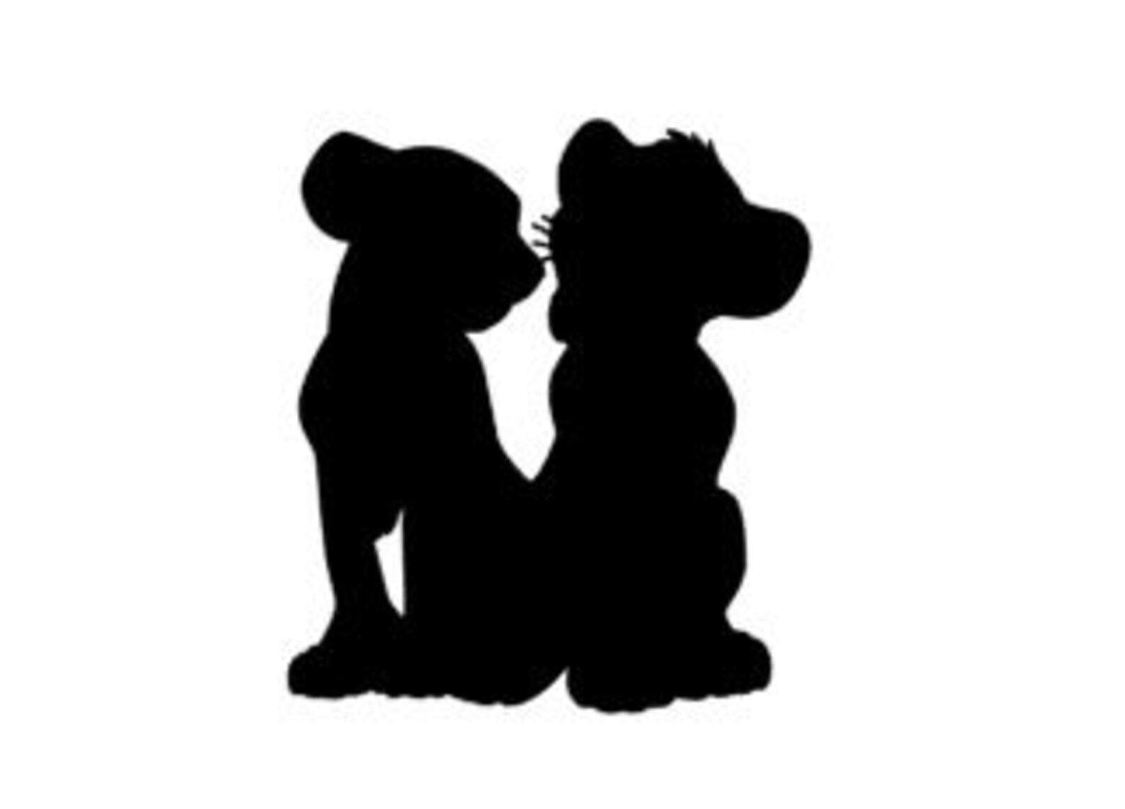 Young Simba and Nala From Lion King Silhouette Vinyl Decal - Etsy Hong Kong