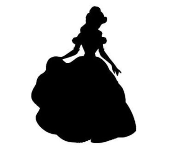 Disney Princess Belle Black Silhouette