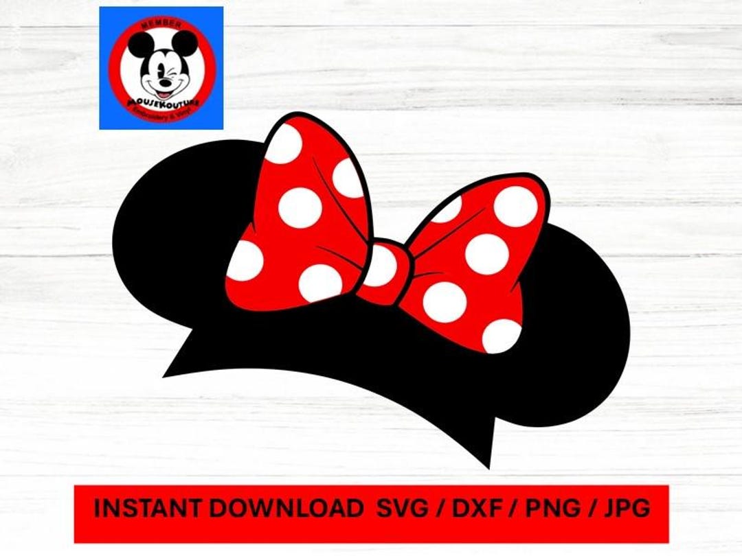 Minnie Mouse Ears Inspired Digital Design - SVG, Dxf, Png, Jpg ...