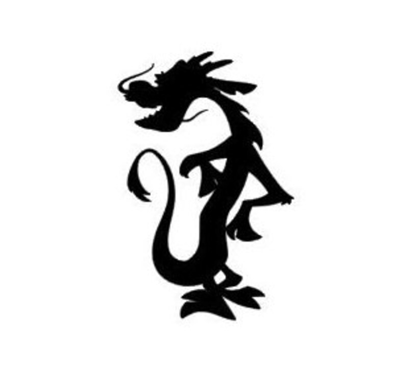 Mushu From Mulan Silhouette Vinyl Decal Black Red Silver - Etsy