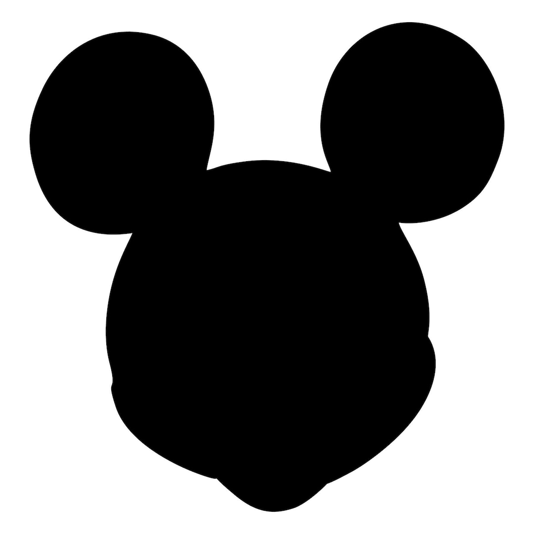 Mickey Mouse Head Silhouette Vinyl Decal - Black, Red, Silver, White - Etsy