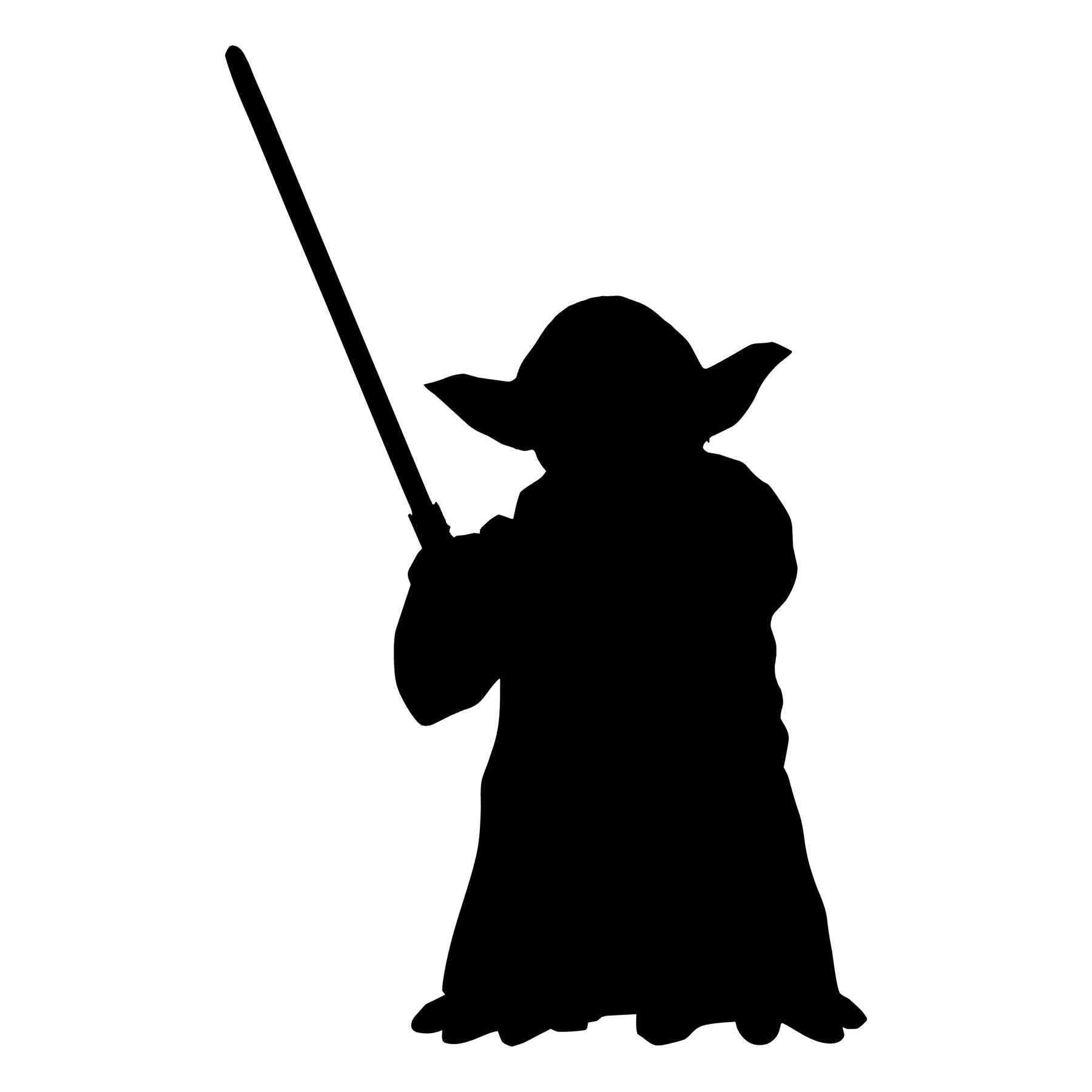 Yoda Silhouette Black Baby Yoda Vector Art Pack | SVG, AI, EPS, PNG,