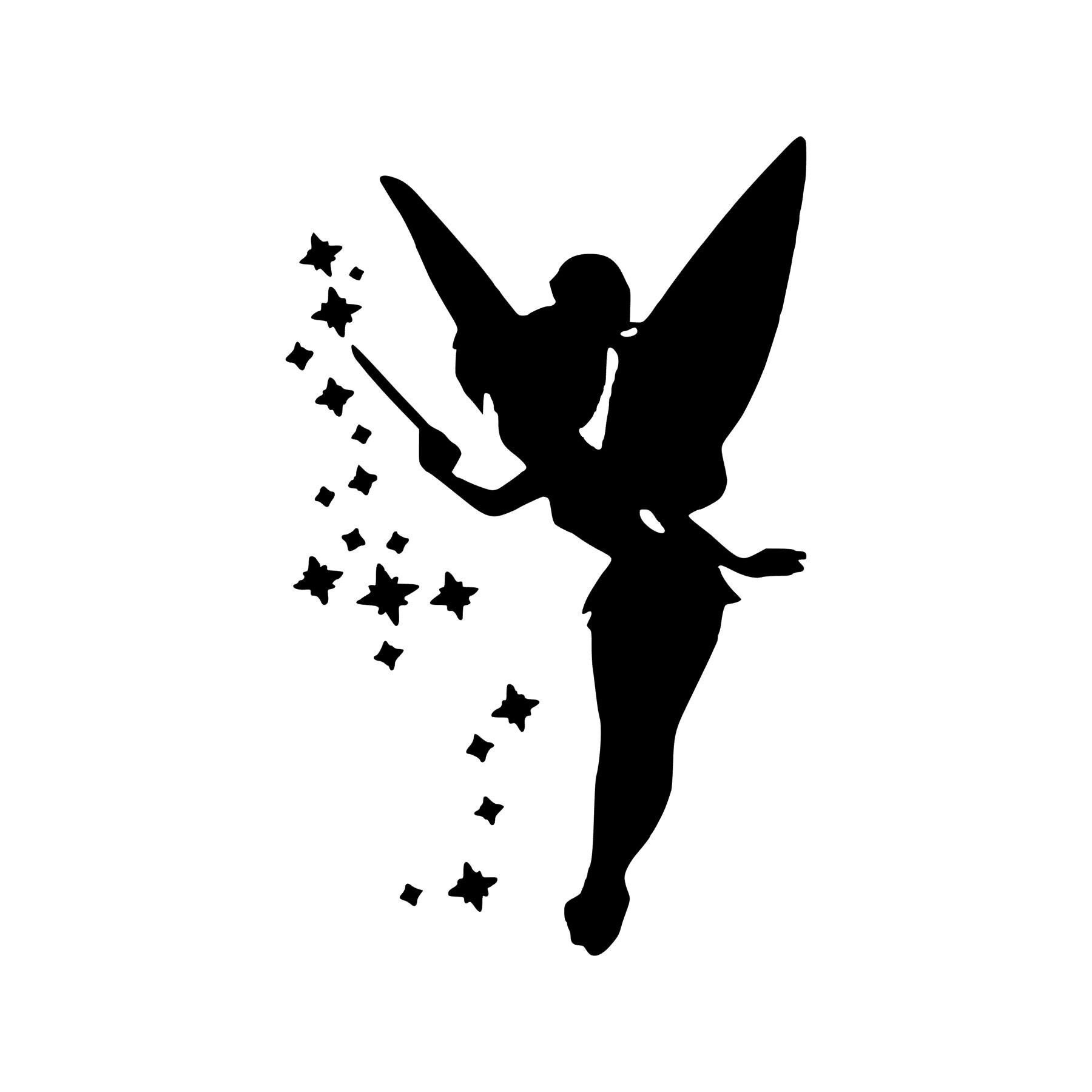Tinkerbell Silhouette Vinyl Decal - 46 Vinyl Color Options- Mickey ...