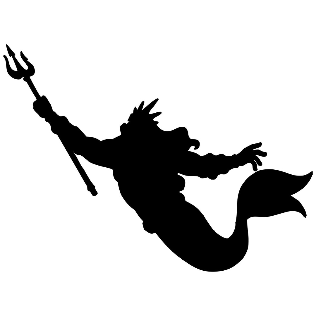 King Triton From the Little Mermaid Silhouette Vinyl Decal - Black, Red ...