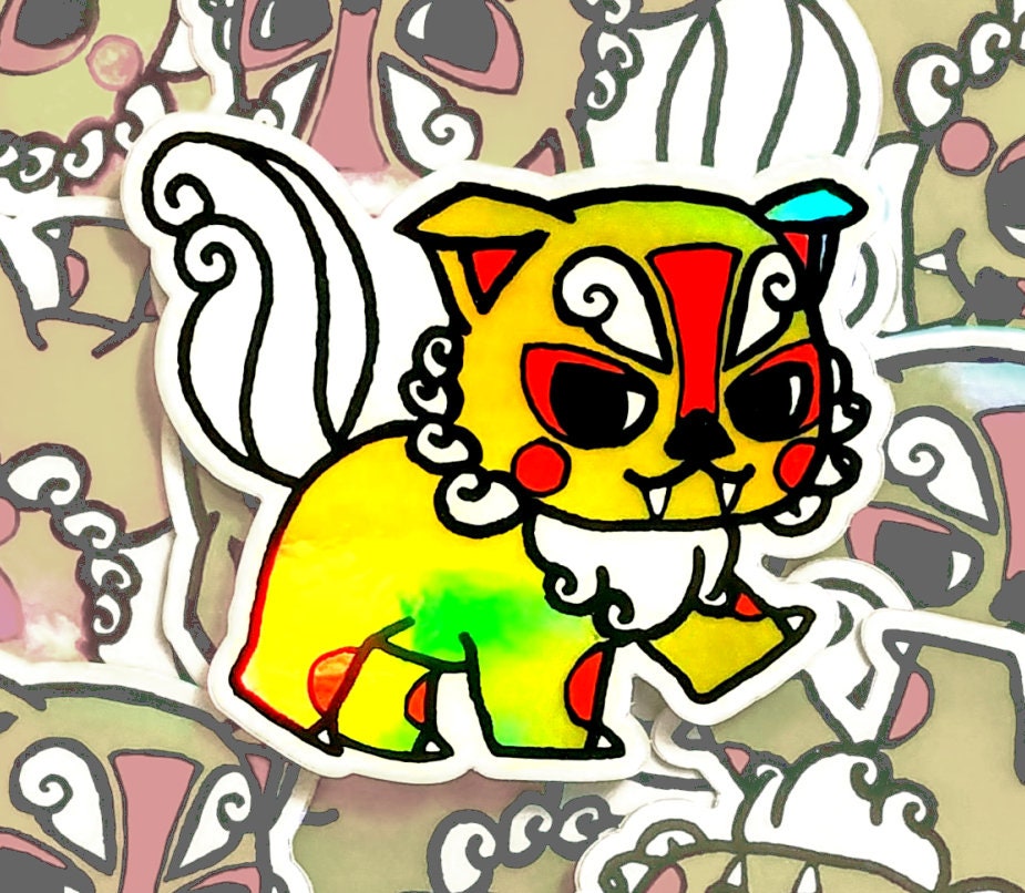 Sticker: Yellow Shiisaa - Etsy