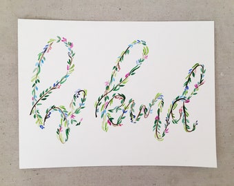 Floral calligraphy | Etsy