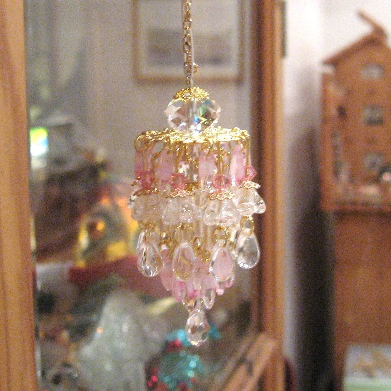 Dollhouse Chandelier Light 12th Scale Miniature Lighting Crystal and ...