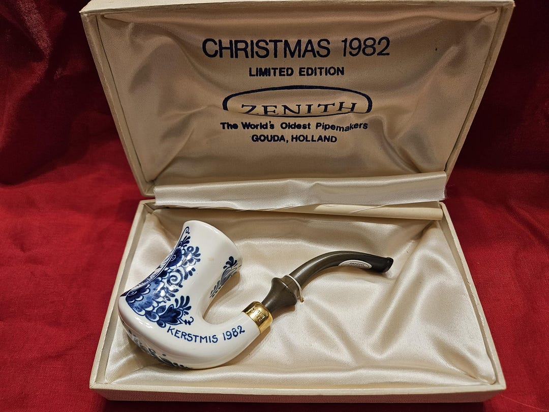 Vintage Estate NEW Zenith Porcelain Pipe Christmas 1982 Limited Edition ...