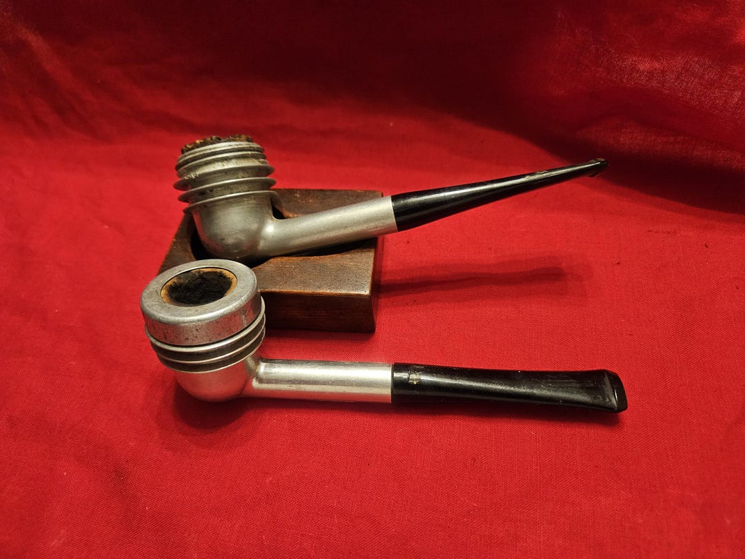2 Vintage Aristocob Aluminum Smoke Pipes With Removable Cobb Bowls ...