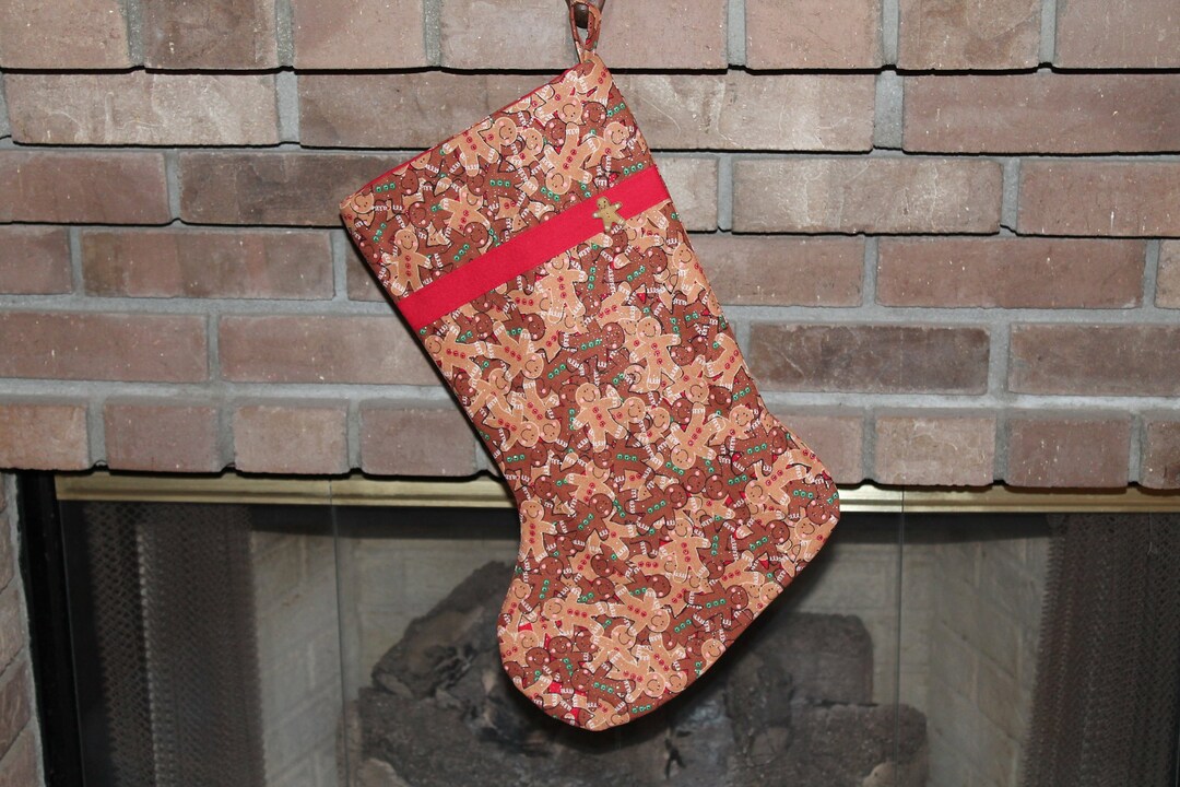 Gingerbread Man Christmas Stocking, Gingerbread Stocking, Sparkly ...
